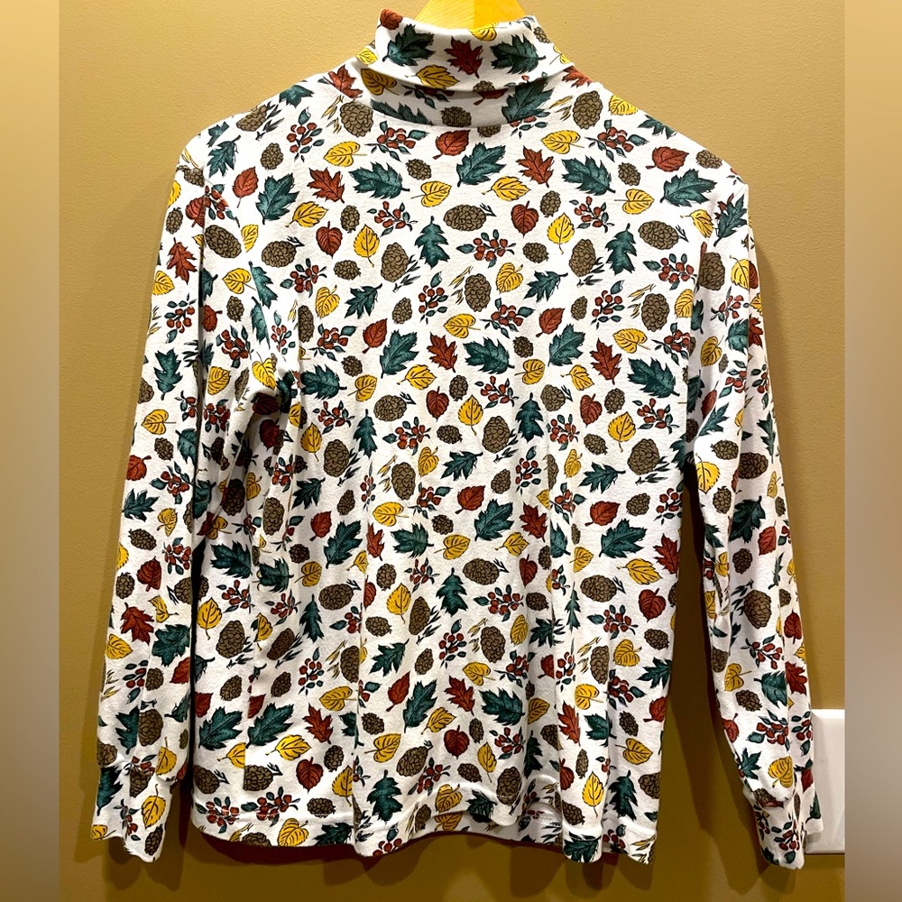 Vintage Laura Gayle Fall / Harvest Graphic Turtleneck - Gem
